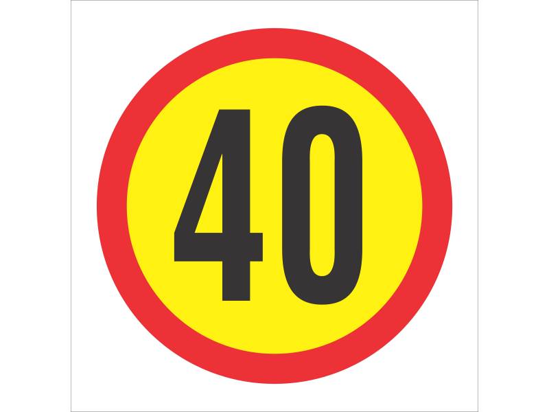 Prometni znak za obletnico 40 let